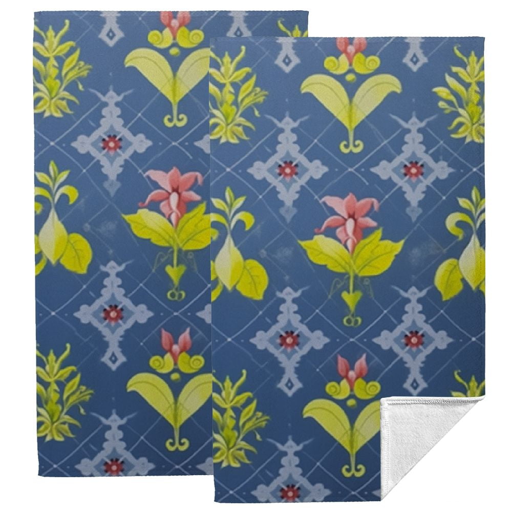 Leisuo Flowers Leaves Diamond-Shaped Soft Bath Towel Absorbent Hand ...