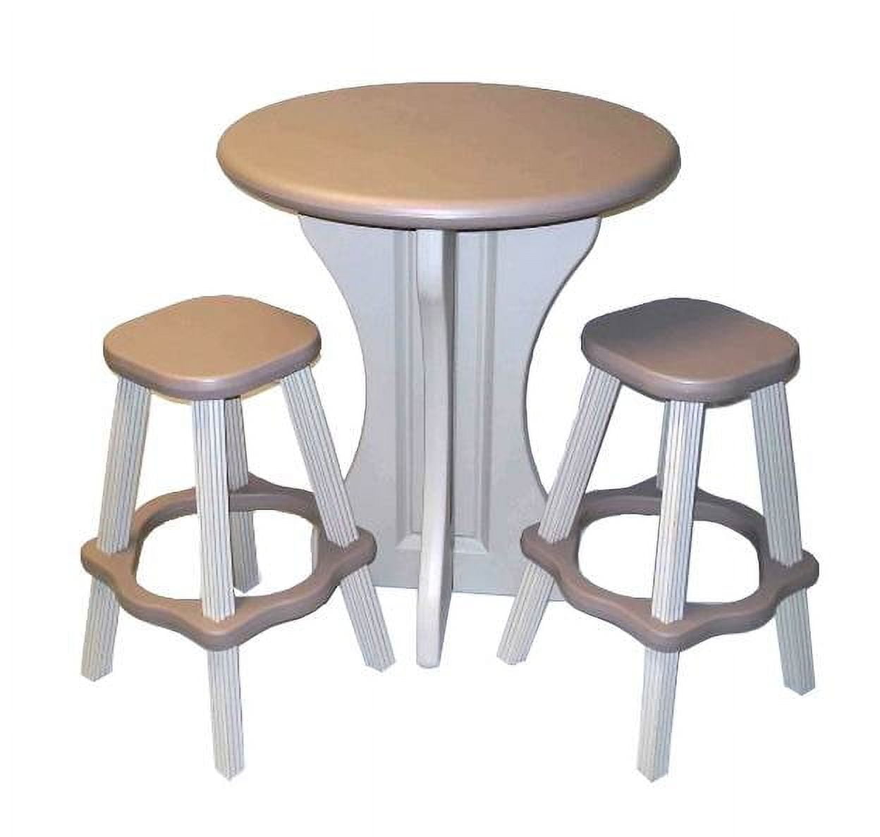 Leisure Accents Resin Pub Set Deck Patio 30" Round Table 2 Barstools ...