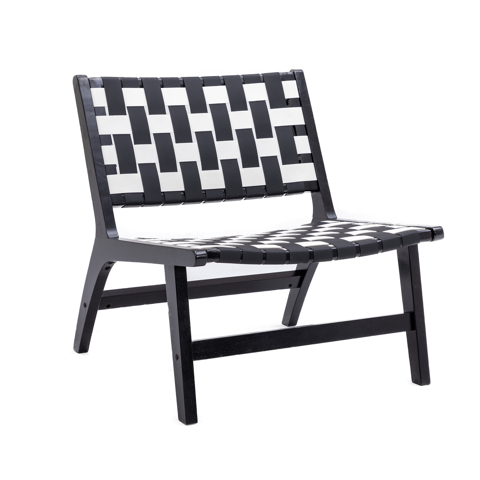 Leisure Armless Chair with Woven Back and Seat, Comfy Single Sofa Chair ...