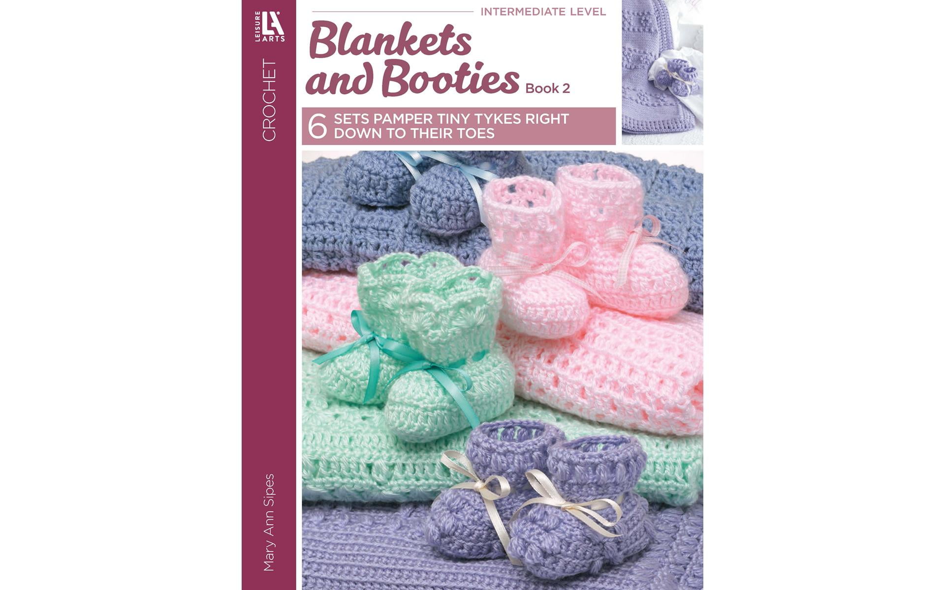 Leisure Arts Blankets and Booties Book 2 Crochet 6 Baby Sets - Walmart.com