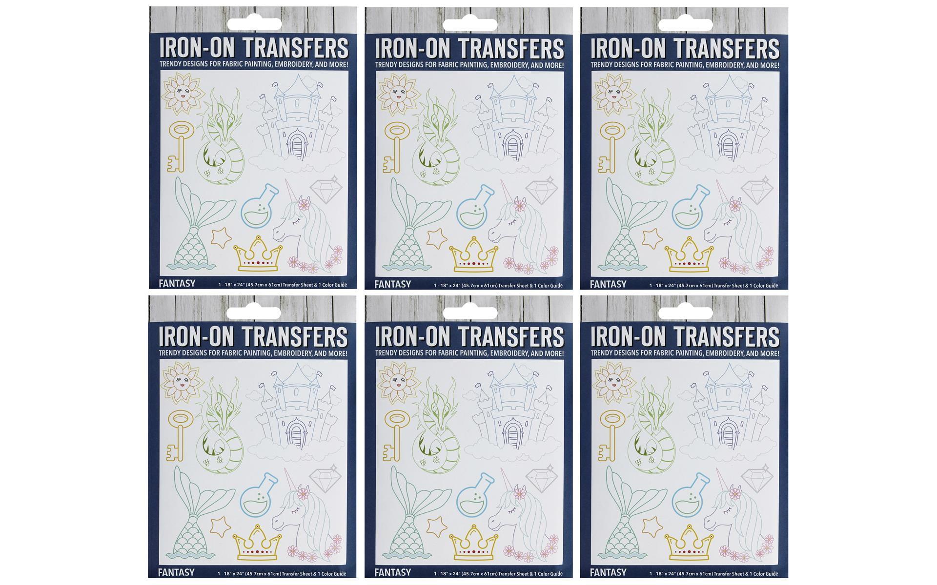 Leisure Arts Bundle Iron-On Transfer, Fantasy, 6Pc., Embroidery ...