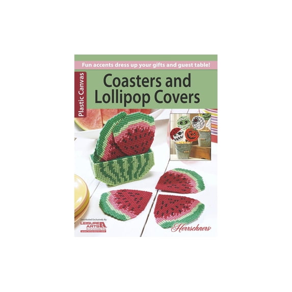 Leisure Arts Coasters and Lollipop Covers Plastic Canvas Cross Stitch ...