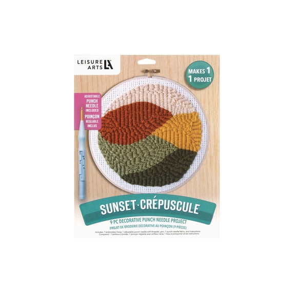 Leisure Arts Punch Needle Kit, Sunset, Punch Needle Kit, Kits Adults ...