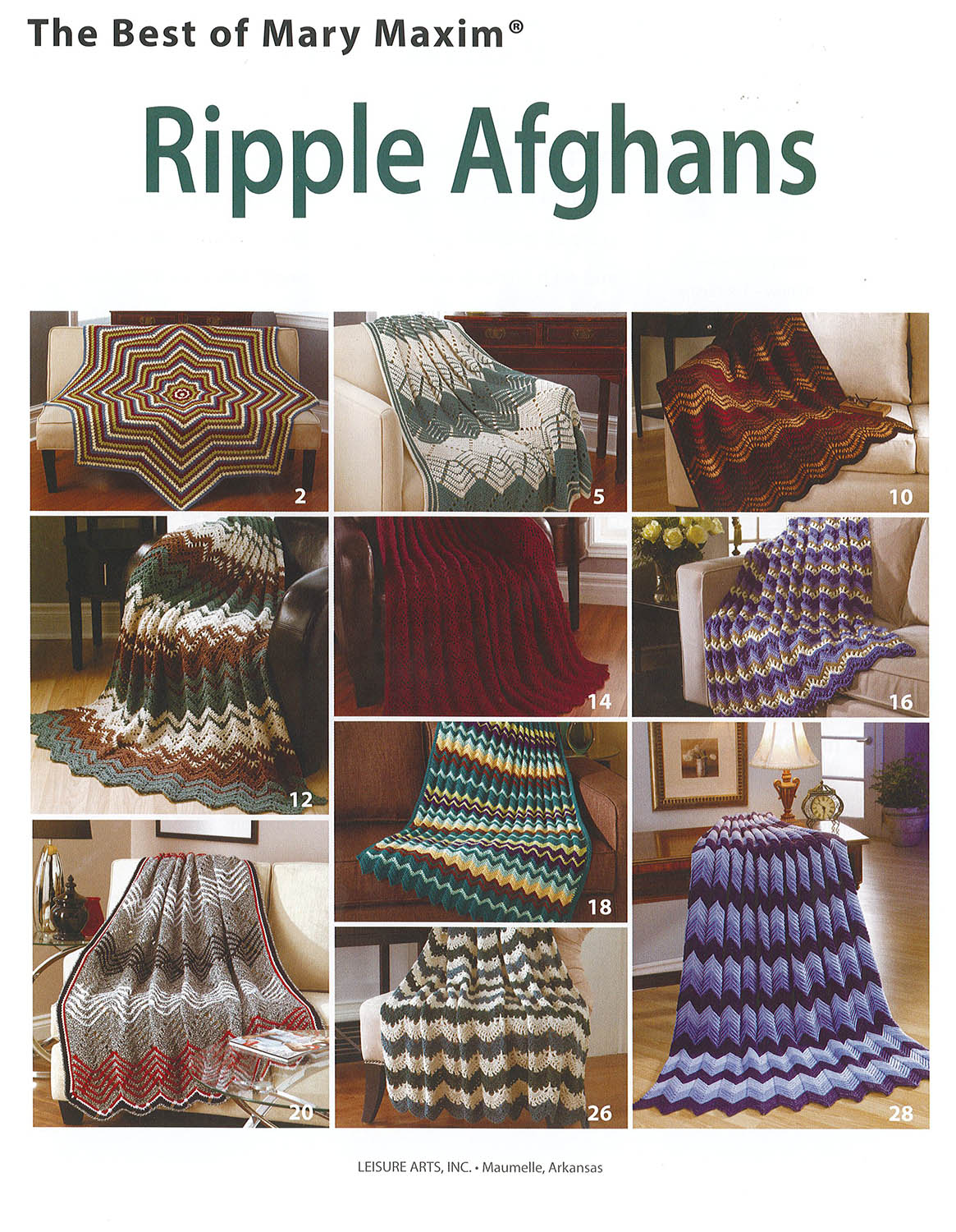 Leisure Arts Crochet Book - Mary Maxim Ripple Afghans Crochet Patterns ...