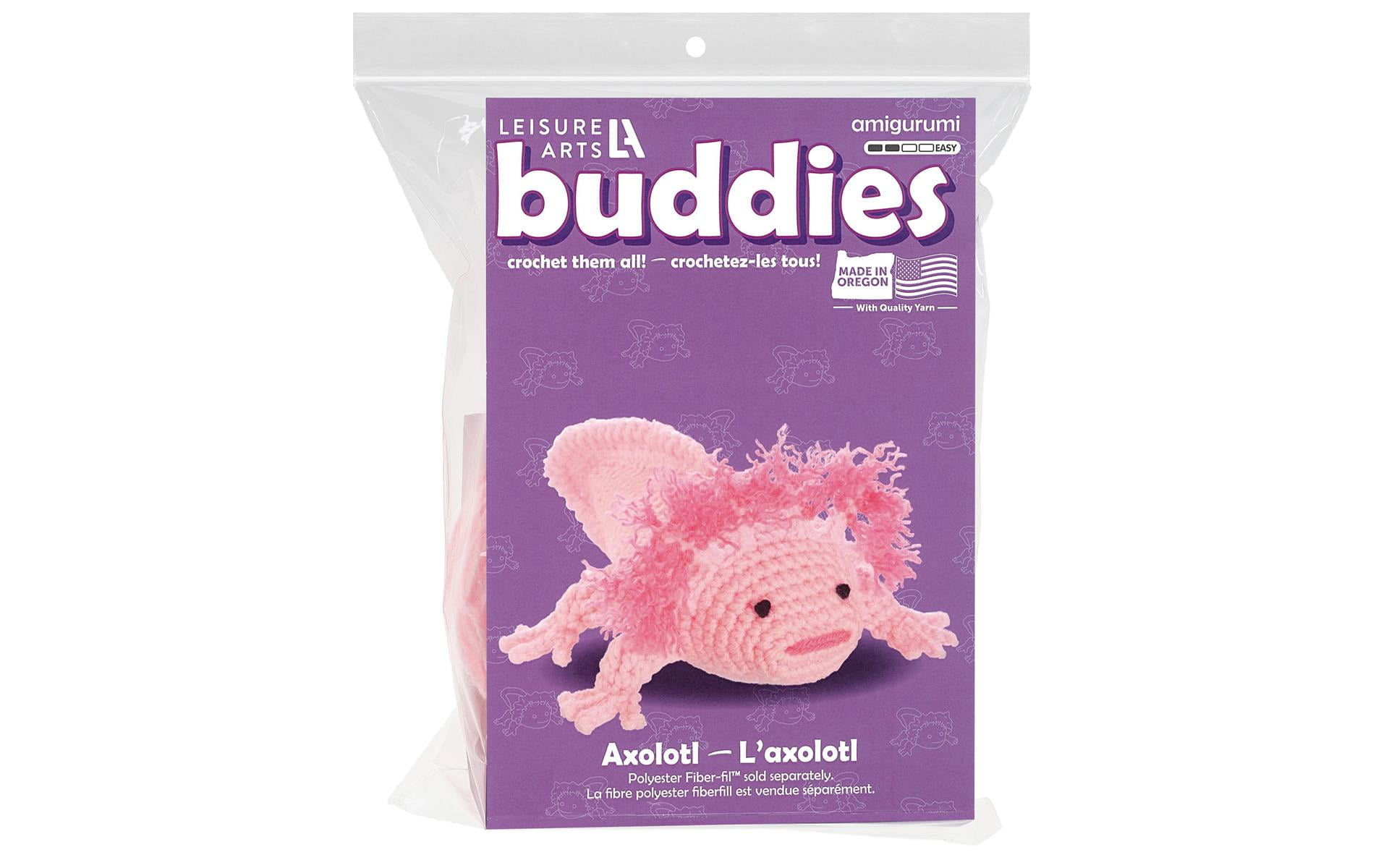 Leisure Arts Crochet Buddies Axolotl Kit – Beginner Friendly Crochet ...