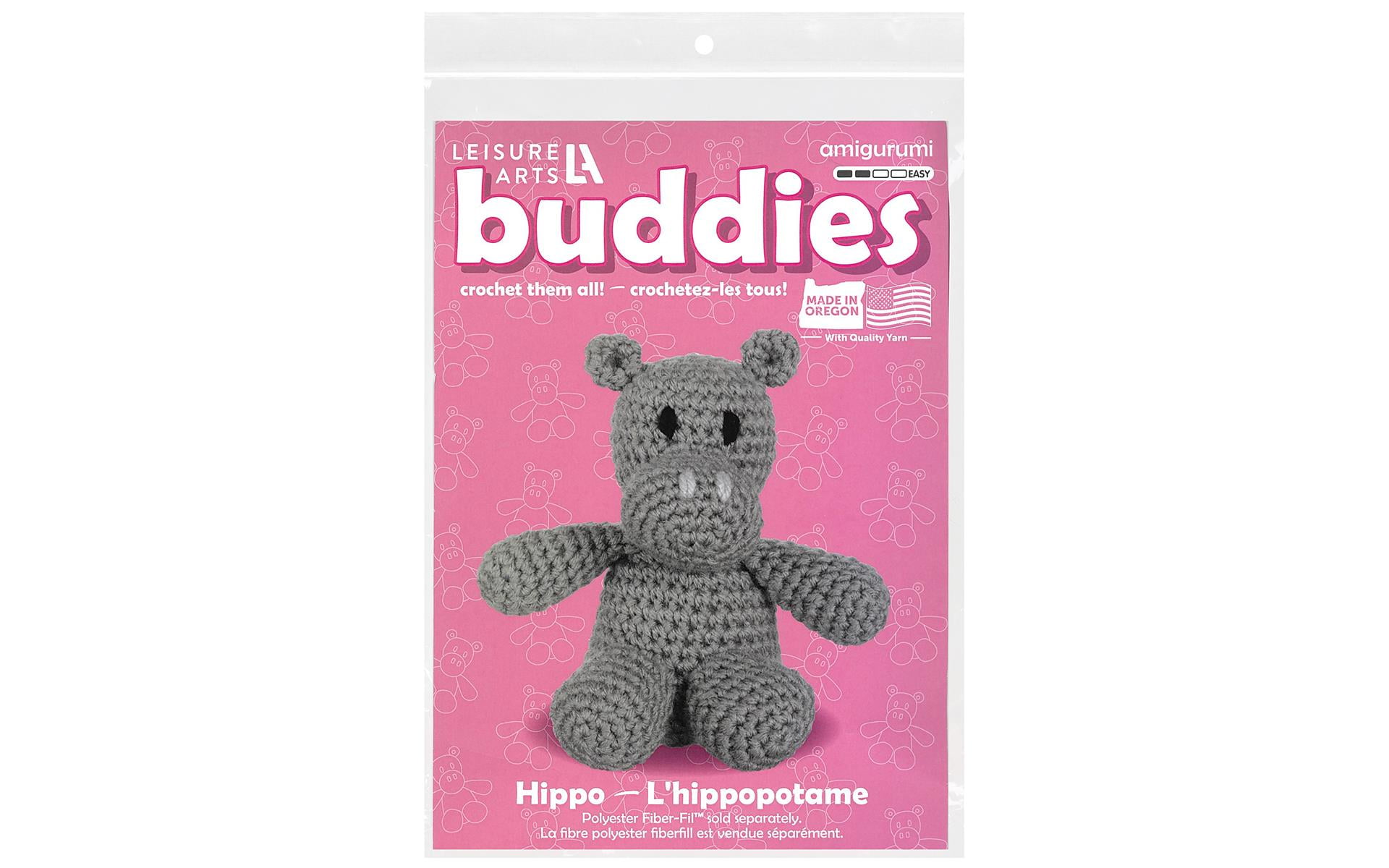 Leisure Arts Crochet Buddies Hippo Kit – Beginner Friendly Crochet Kit ...