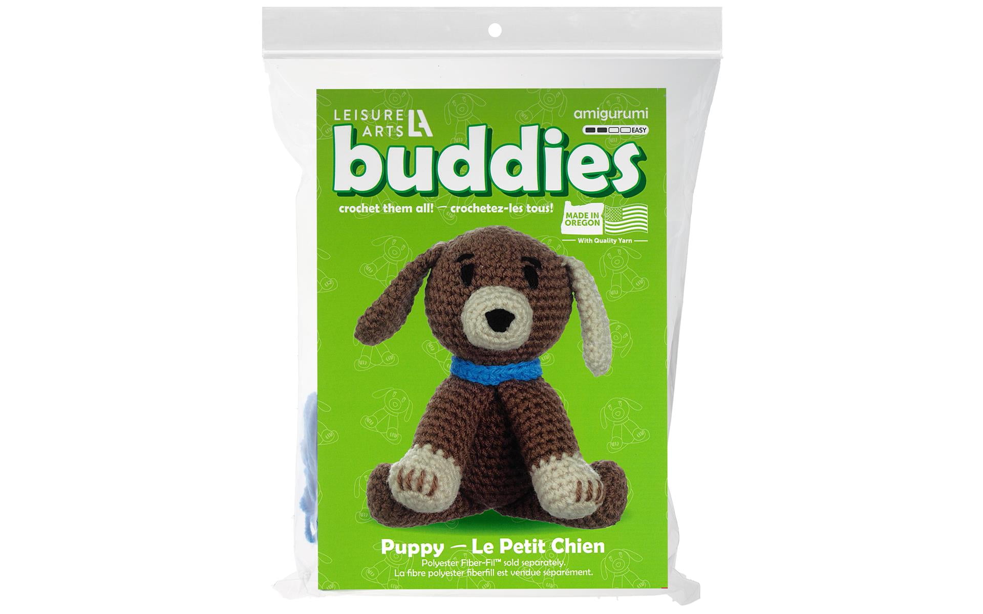 Leisure Arts Crochet Buddies Puppy Kit – Beginner Friendly Crochet Kit ...