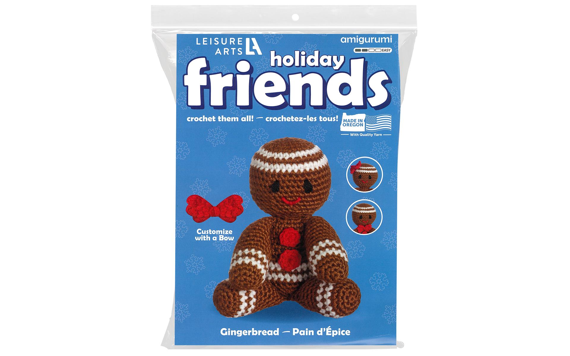 Leisure Arts Crochet Friend Kit, Gingerbread, 8", Complete Crochet Kit ...