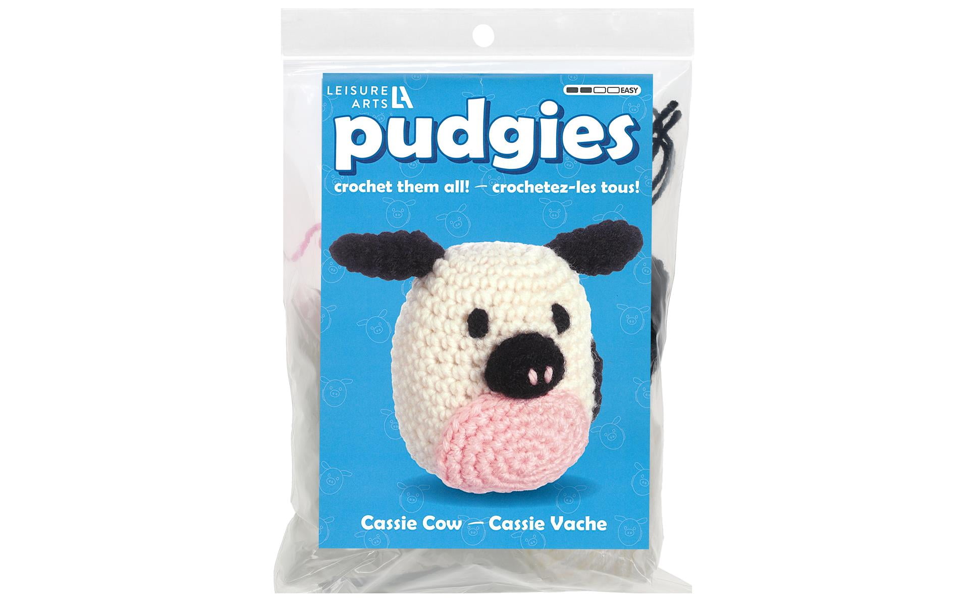 Leisure Arts - Crochet Kit, Pudgies Cassie The Cow, 3", Crochet Kit For ...