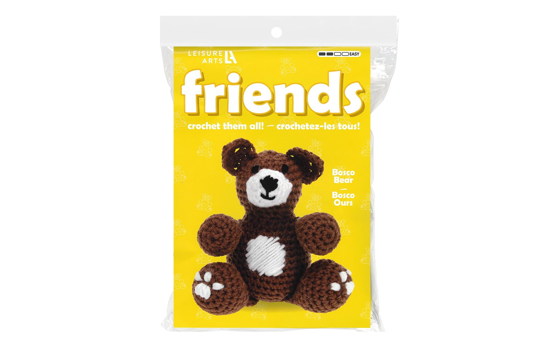 Leisure Arts - Crochet Kits, Friends Bosco Bear, 3", Crochet Kit For ...