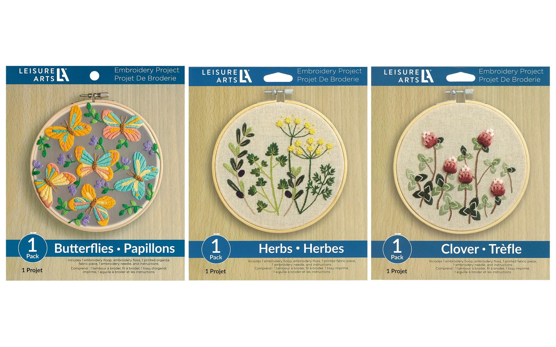 Leisure Arts Embroidery Kit , 3 Pc. Springtime, 6" - Embroidery Kit For ...