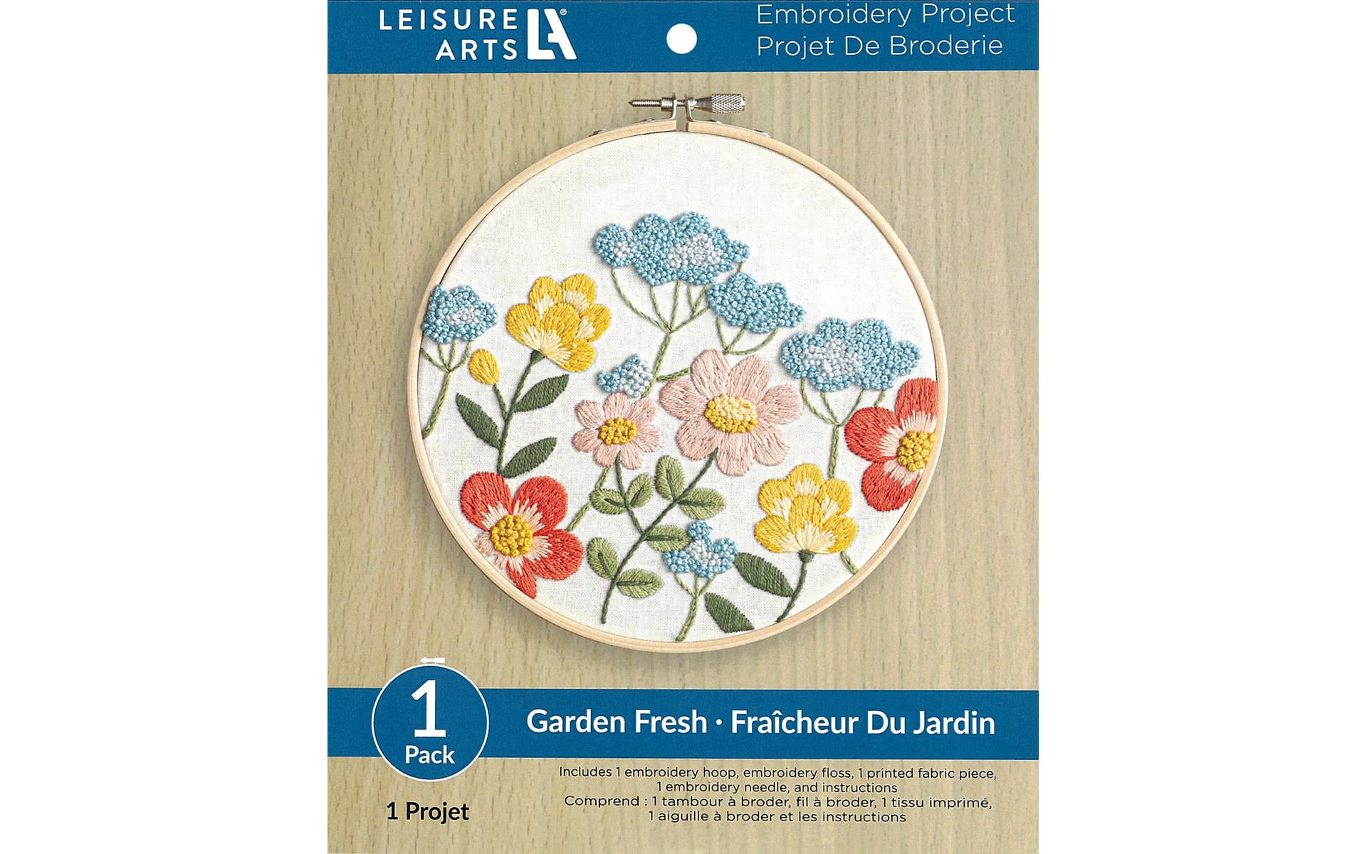 Leisure Arts Embroidery Kit 6" Garden Fresh - Embroidery Kit for ...