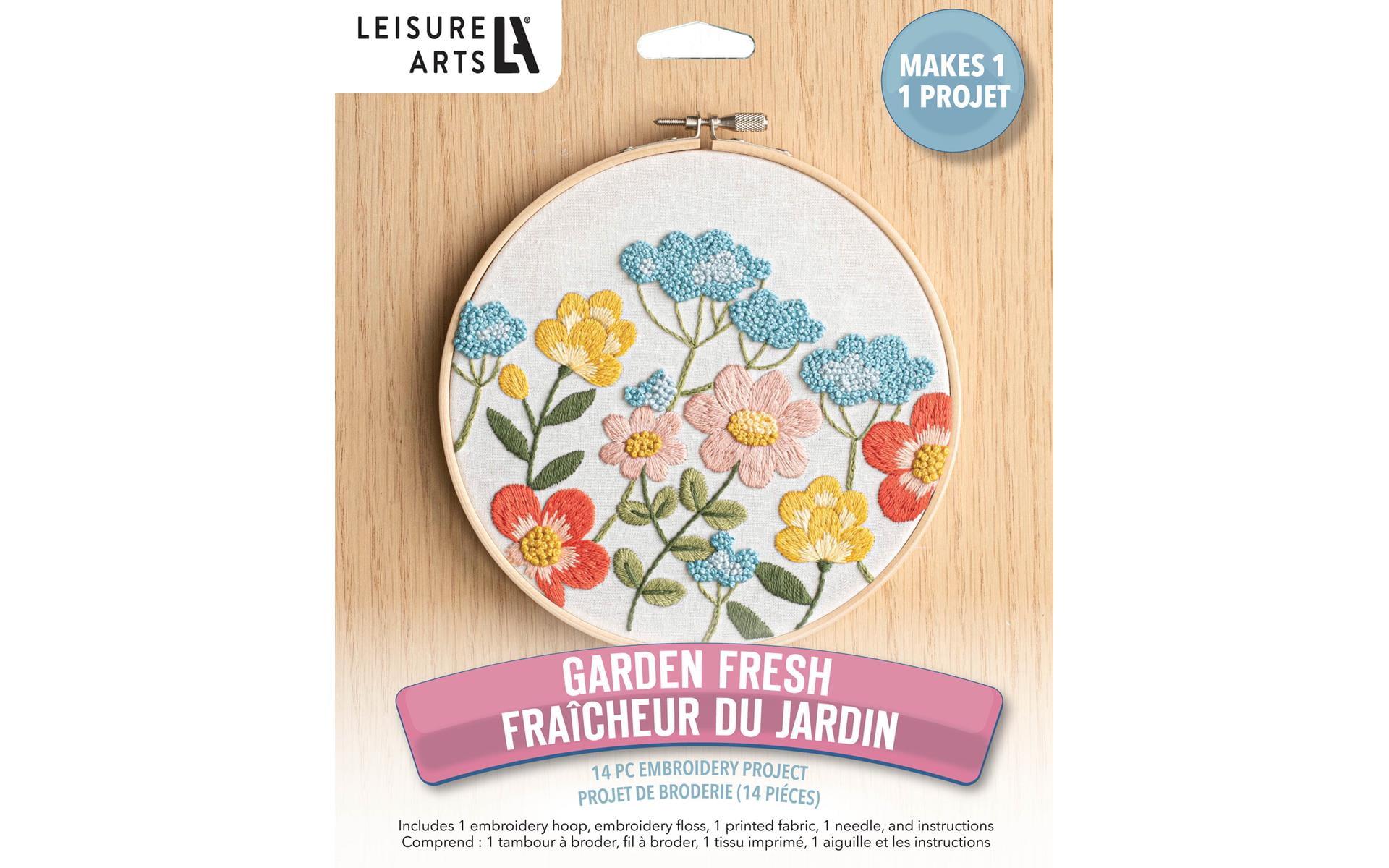 Leisure Arts Embroidery Kit 6" Garden Fresh V2 - Embroidery Kit For ...