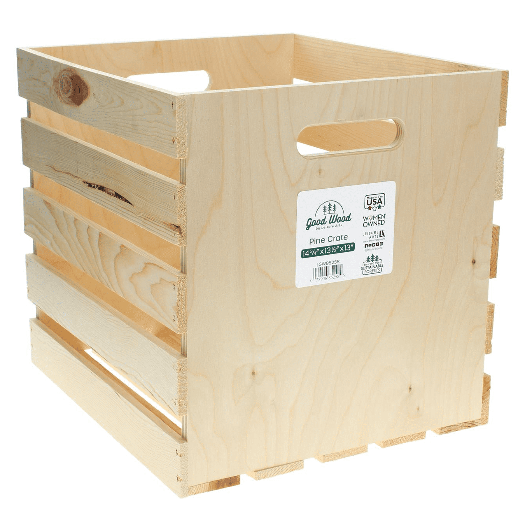 Leisure Arts Good Wood Decorative Rustic Crafts Box, Unfinished Pine ...
