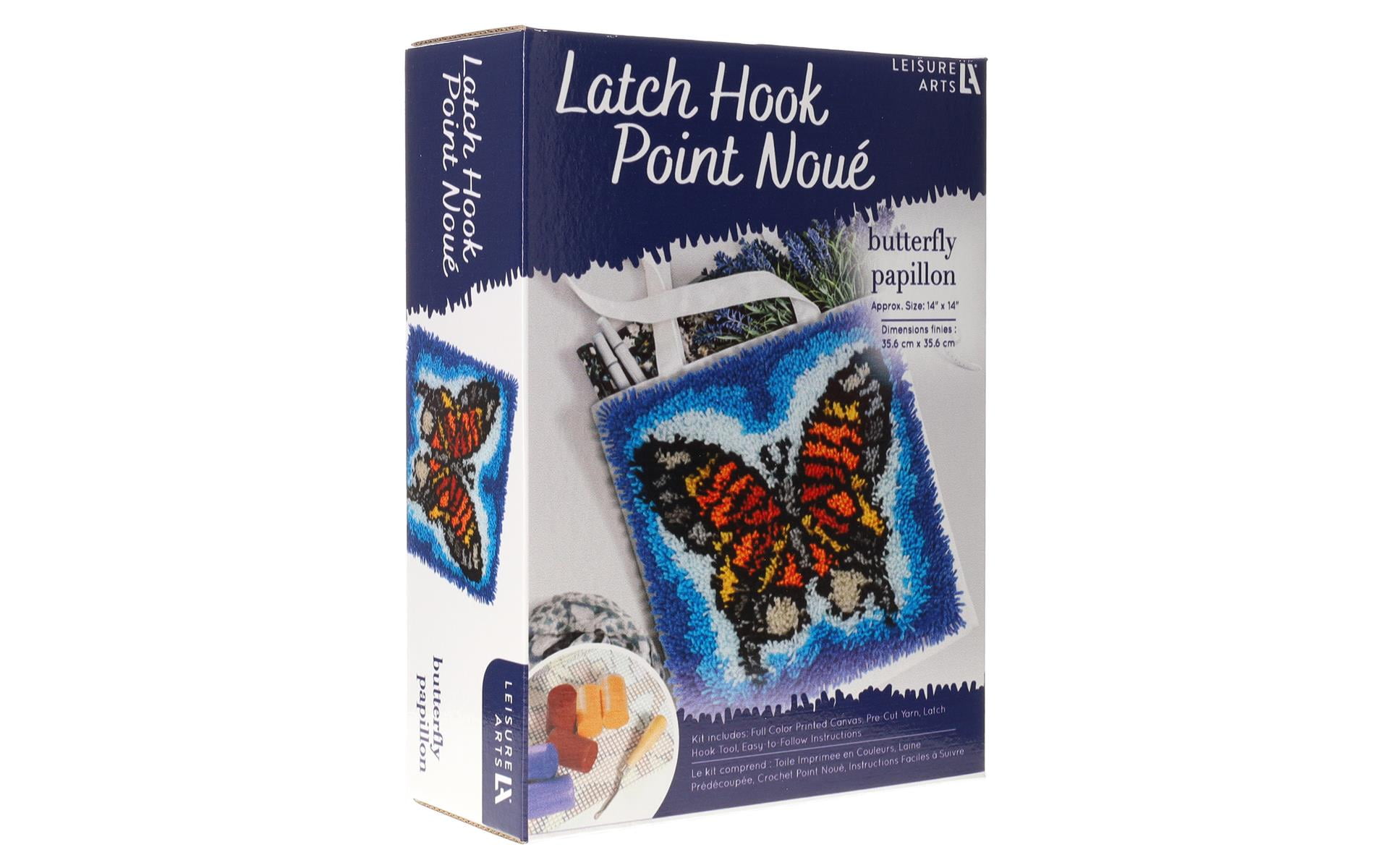 Leisure Arts Latch Hook Kit Butterfly, 14", Latch Hook Kit, Rug Kits ...