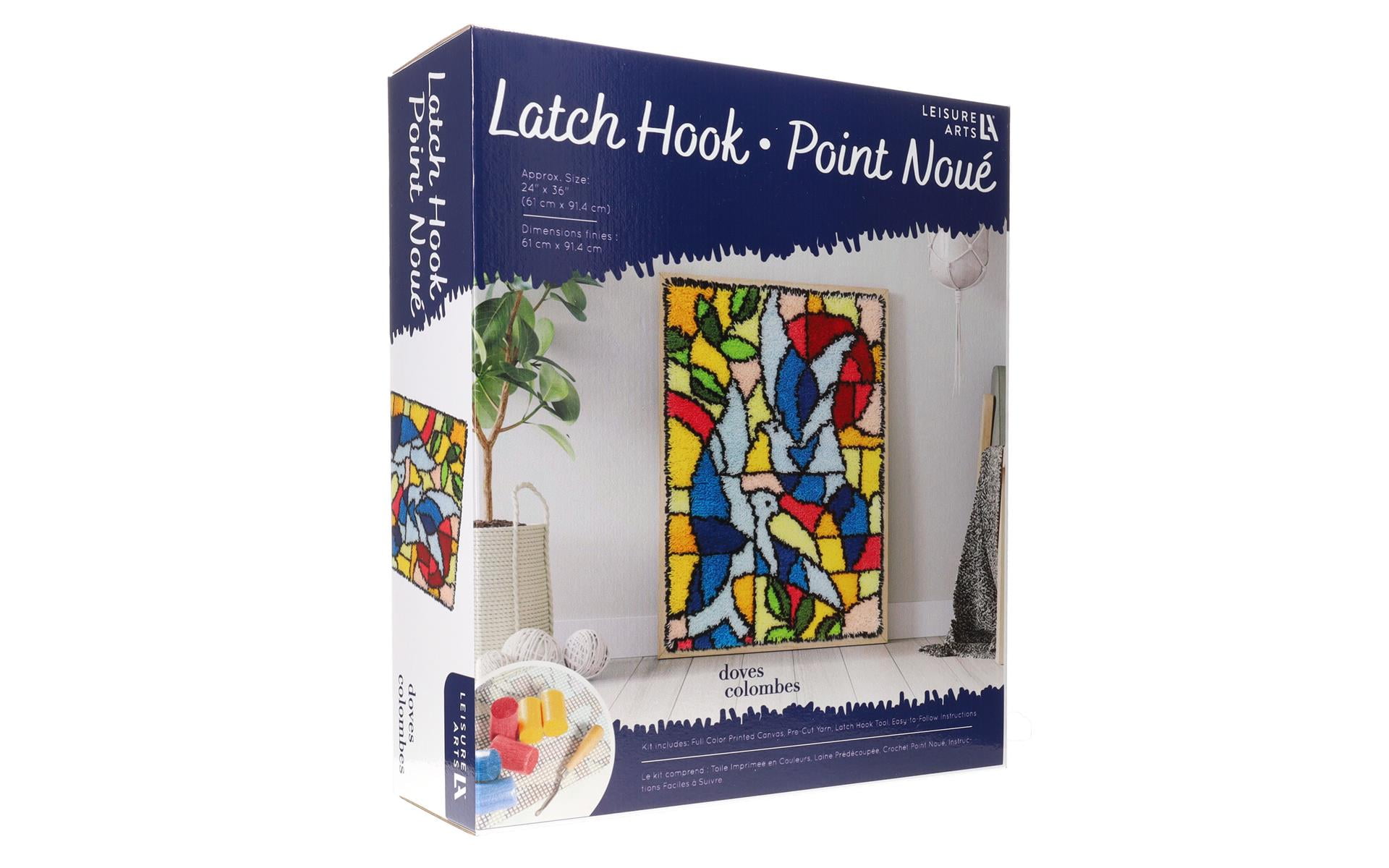 Leisure Arts Latch Hook Kit 24x36 Inch Two Doves Mosaic Design ...