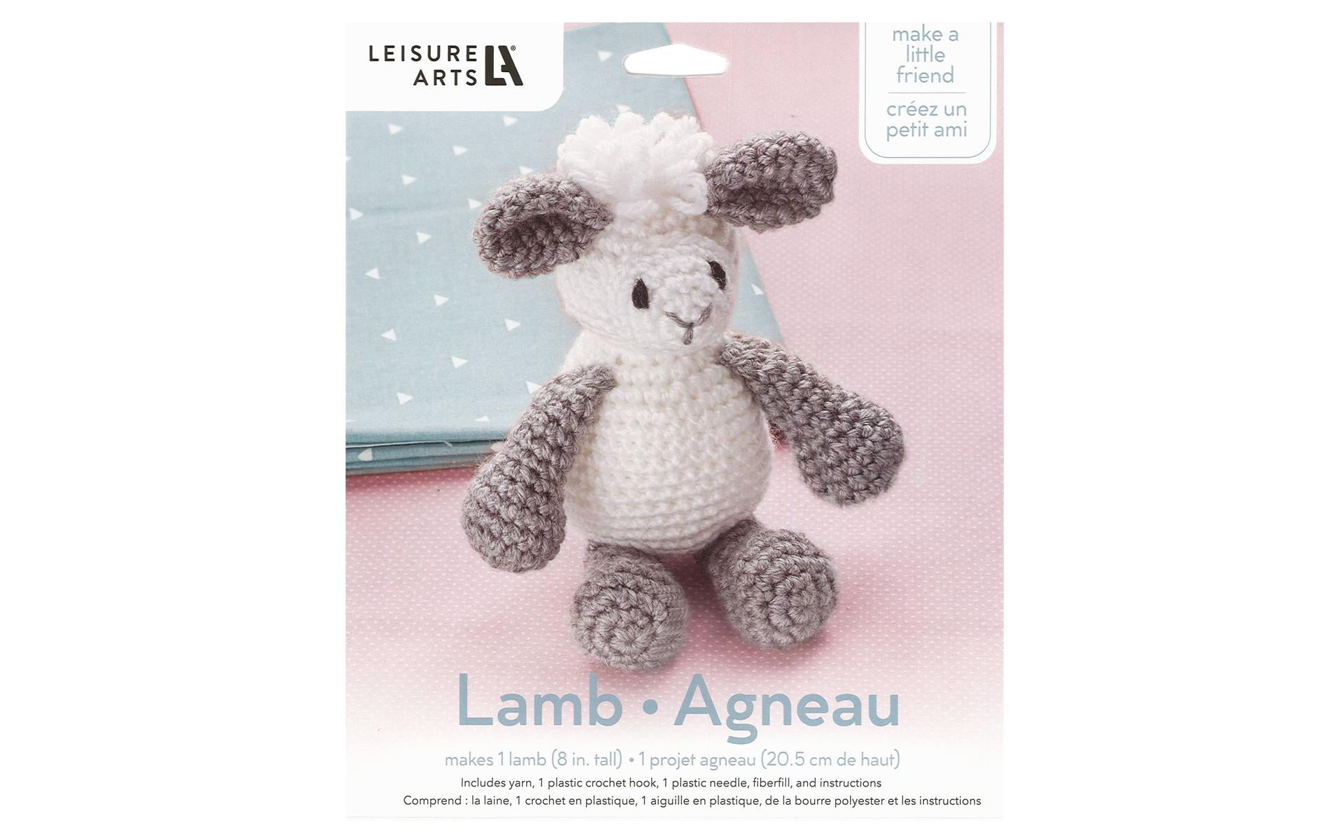 Leisure Arts Little Crochet Friend Animals Crochet Kit, Lamb, 8 ...