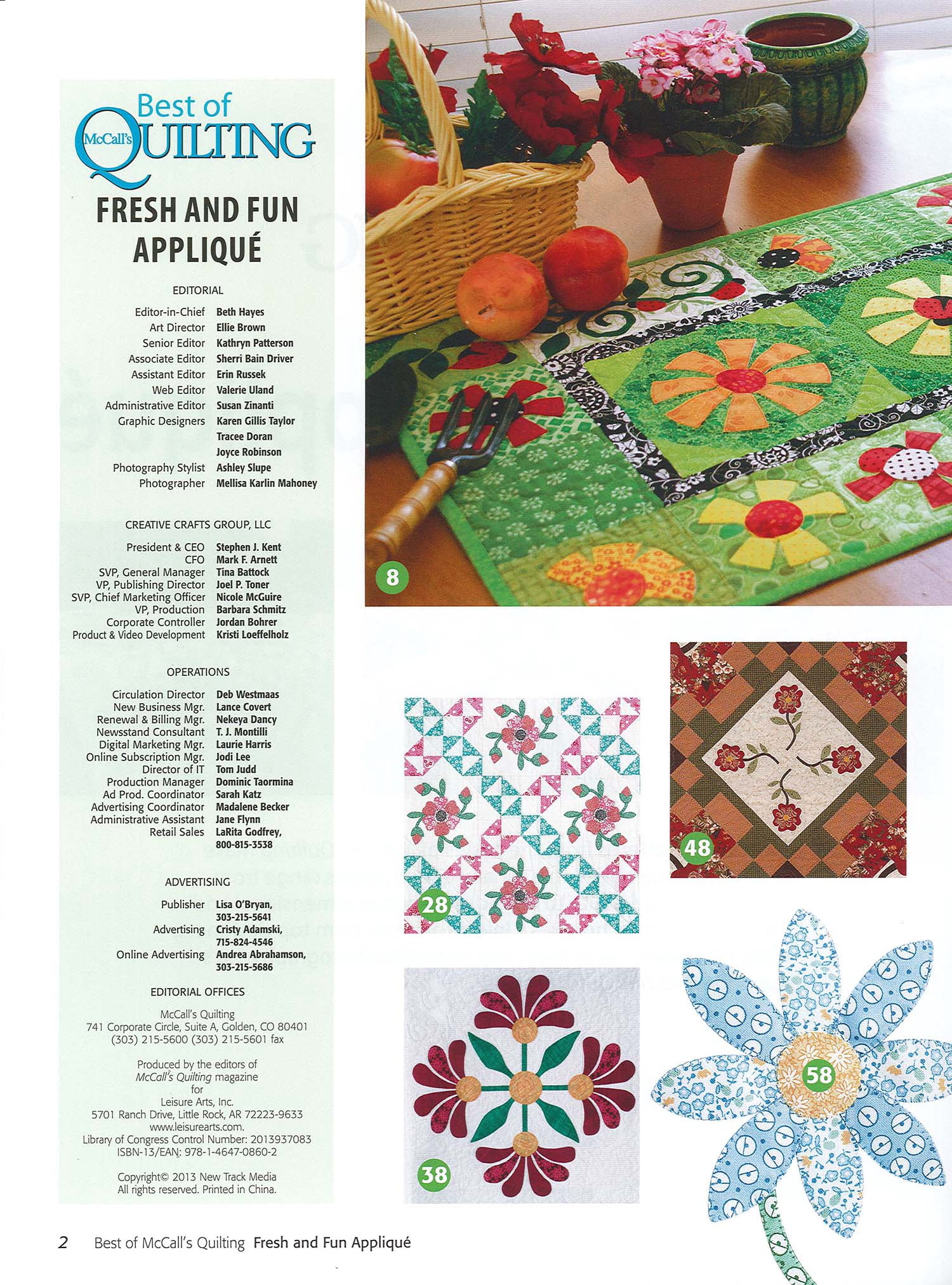 Leisure Arts McCall's Quilt FreshandFun Applique Quilting Book ...