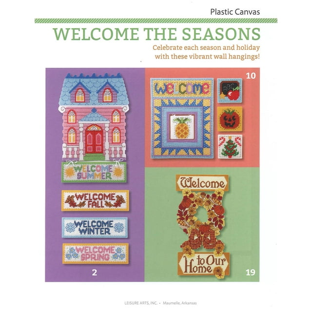 Leisure Arts Plastic Canvas Welcome The Seasons Plastic Canvas Cross ...
