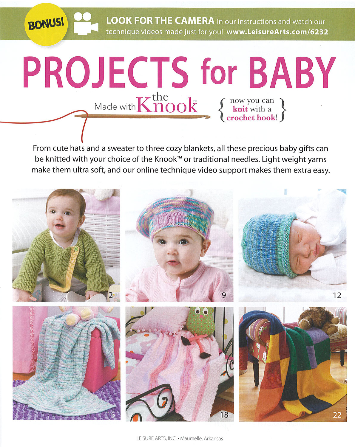 Leisure Arts Projects For Baby Made with Knook Knitting Book - Walmart.com