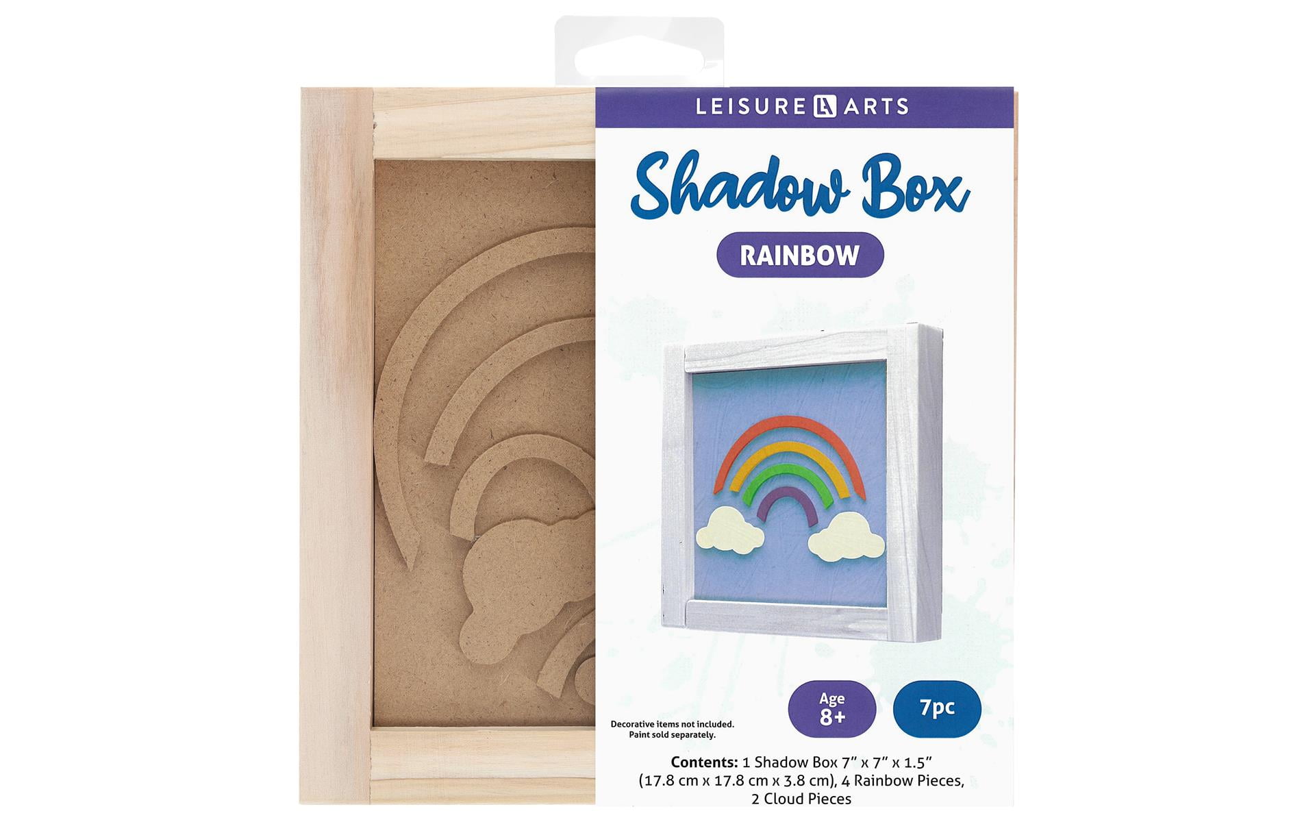 Leisure Arts Shadow Box 5.5" X 6" Rainbow, 7 Piece Kit, Shadow Boxes ...