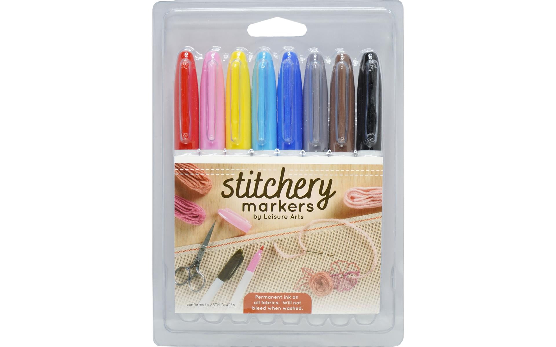 Leisure Arts Stitchery Fabric Marker Set 8 piece - Walmart.com
