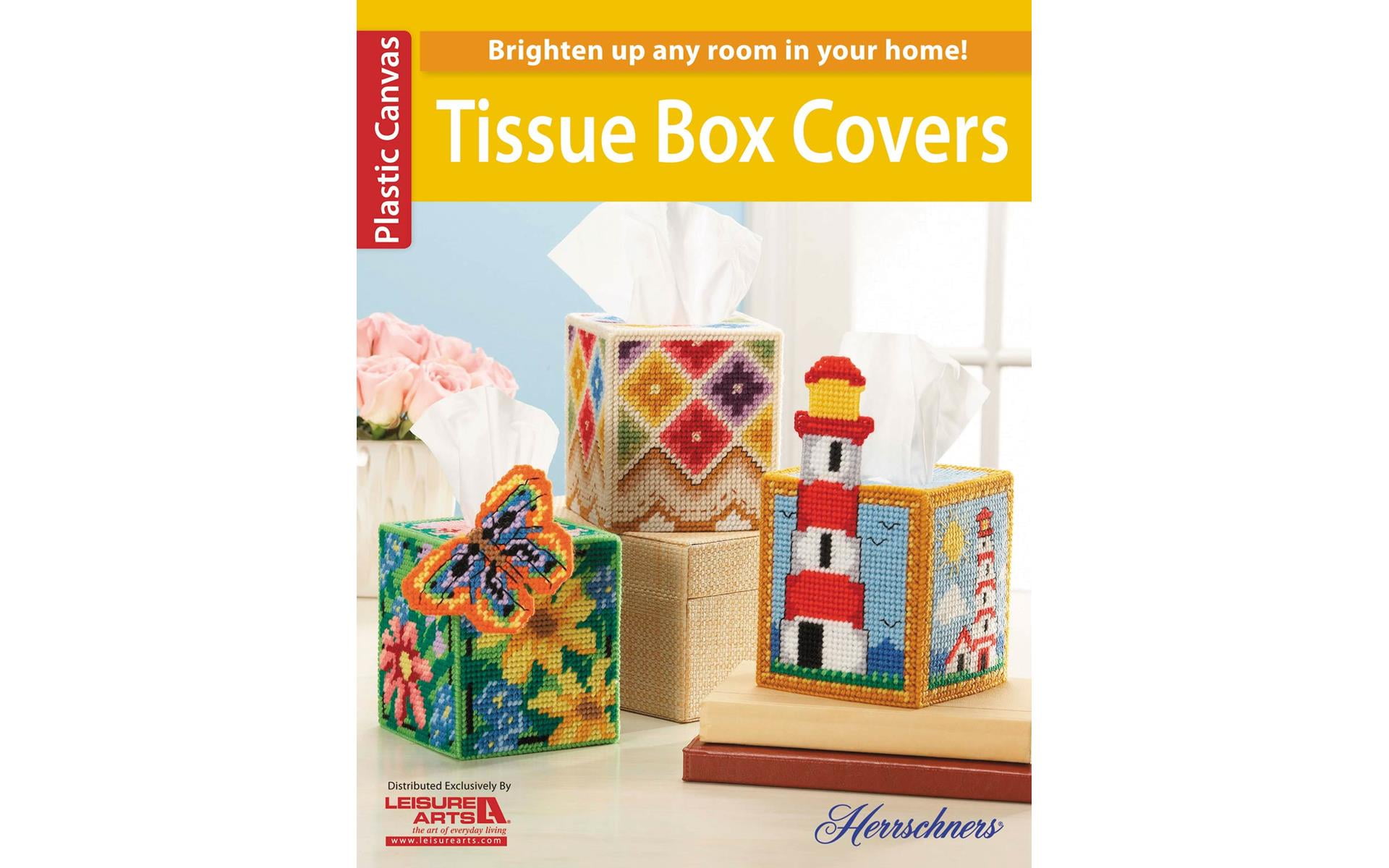Leisure Arts Plastic Canvas Tissue Box Covers – Pattern Book with Step ...