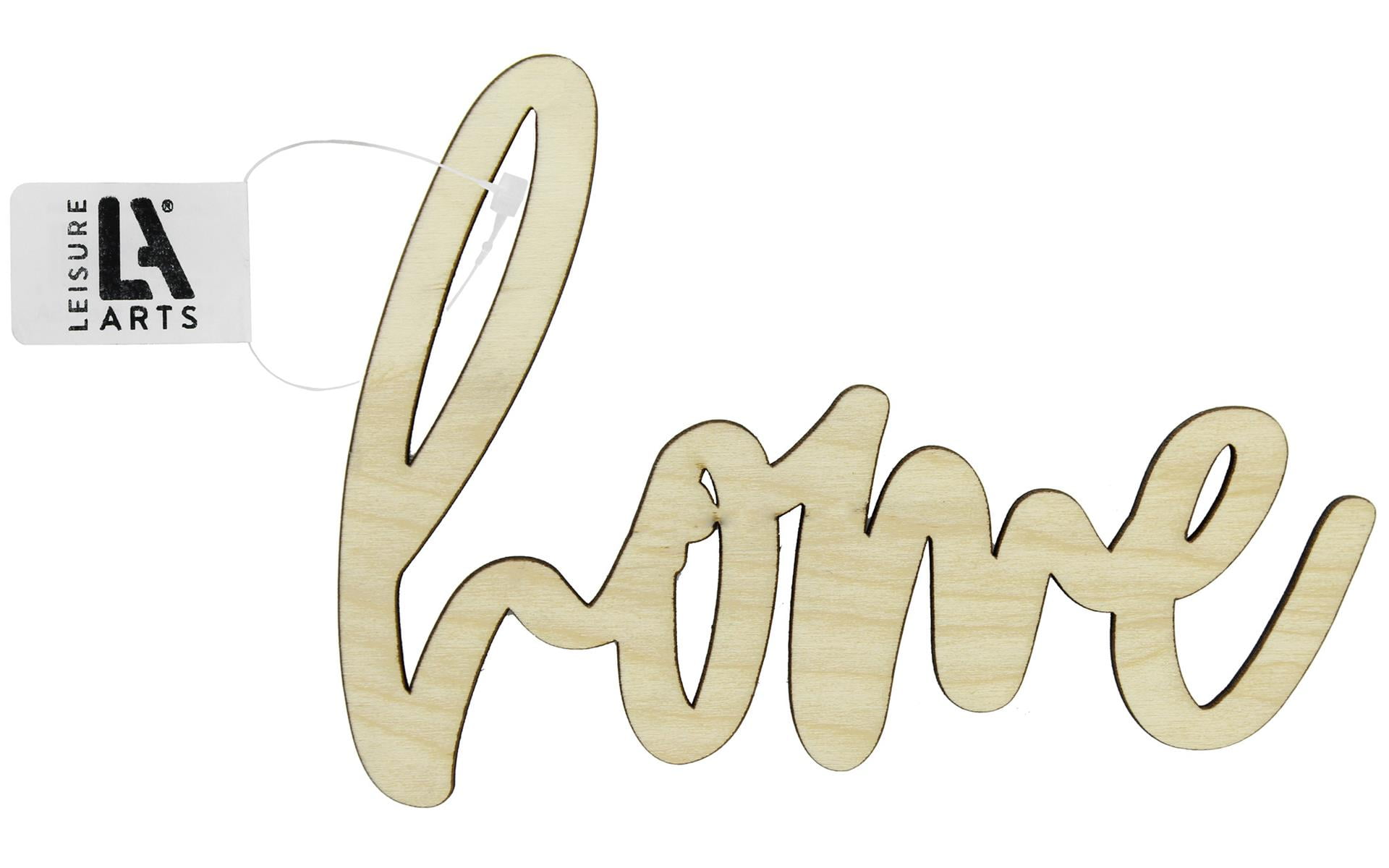 Leisure Arts Unfinished Wood Words - 5.5" X 4" - Home Wood Cutout Word ...