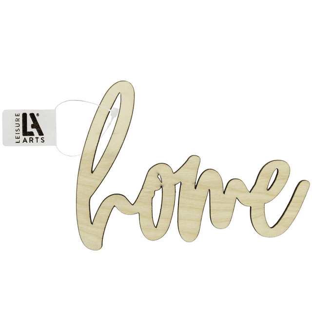 Leisure Arts Unfinished Wood Words - 5.5" x 4" - Home wood cutout ...