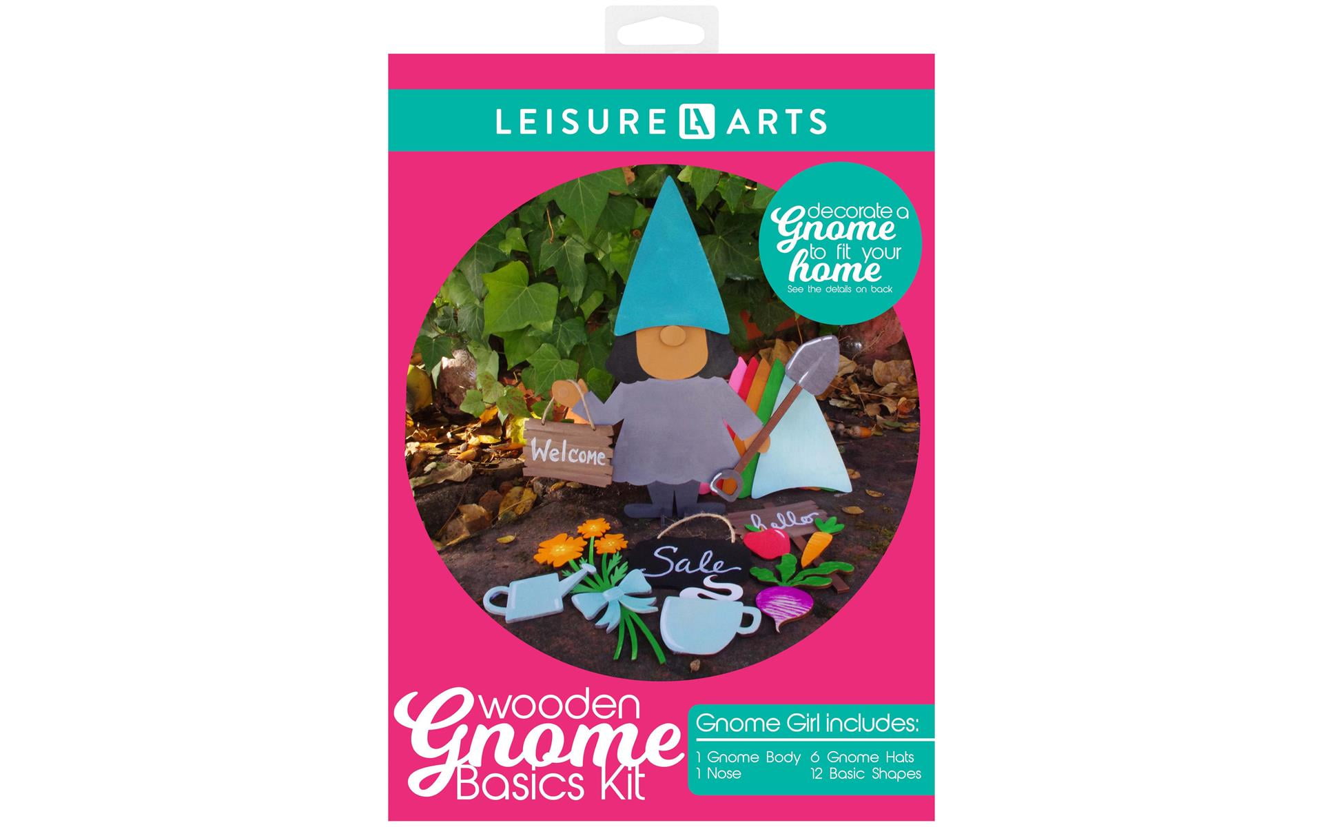 Leisure Arts Wood - Garden Kit Gnome, Basics Girl, Gnome Craft Kit ...