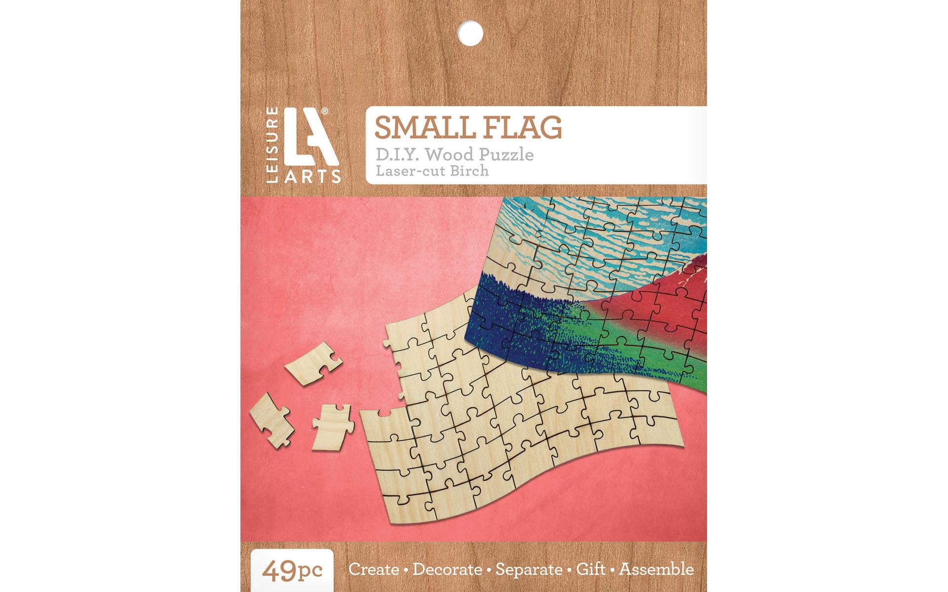 Leisure Arts Wood Puzzle Small Flag 49 Pieces 6.25"X 4.13" Blank ...