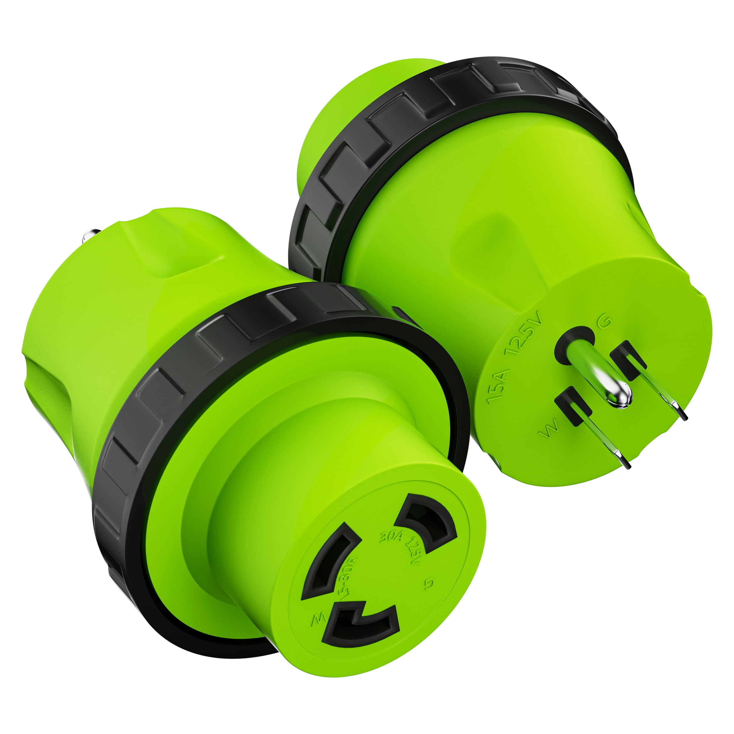 Leisure Cords 15A Male to 30Amp Female Twist Adapter RV Locking Power ...