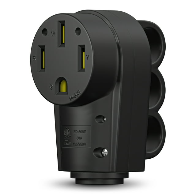 Leisure Cords 50 AMP Female RV Receptacle Plug Electrical Plug Adapter ...