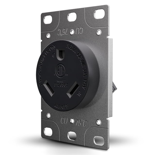 Leisure Cords RV 30 Amp, 125 Volt, NEMA Tt-30R, 2P, 3W Power Receptacle ...