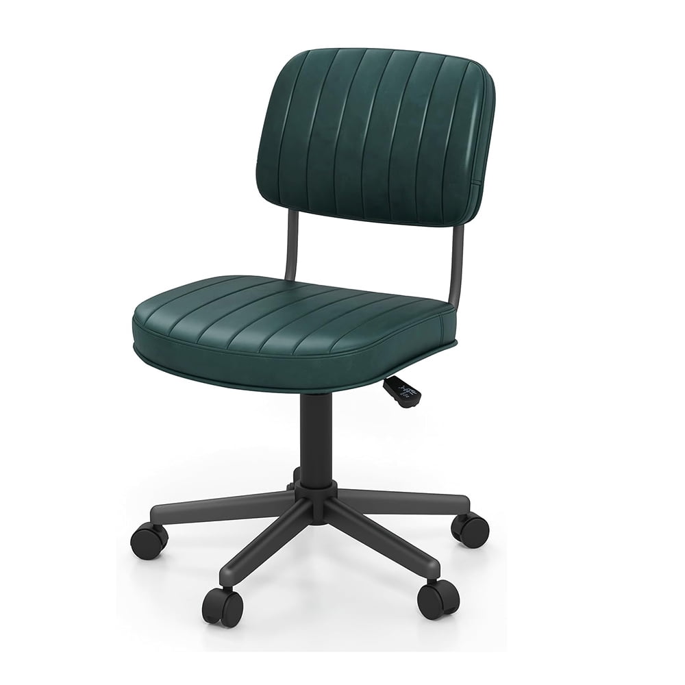 Leisure Home Office Chair, Armless Leather Swivel Task Chair, Height ...