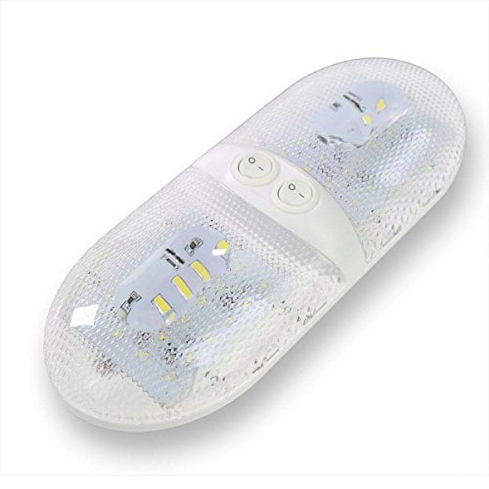 Leisure LED Euro Dome Light Fixture Double 921 Wedge 550 Lumen 12V Cool ...