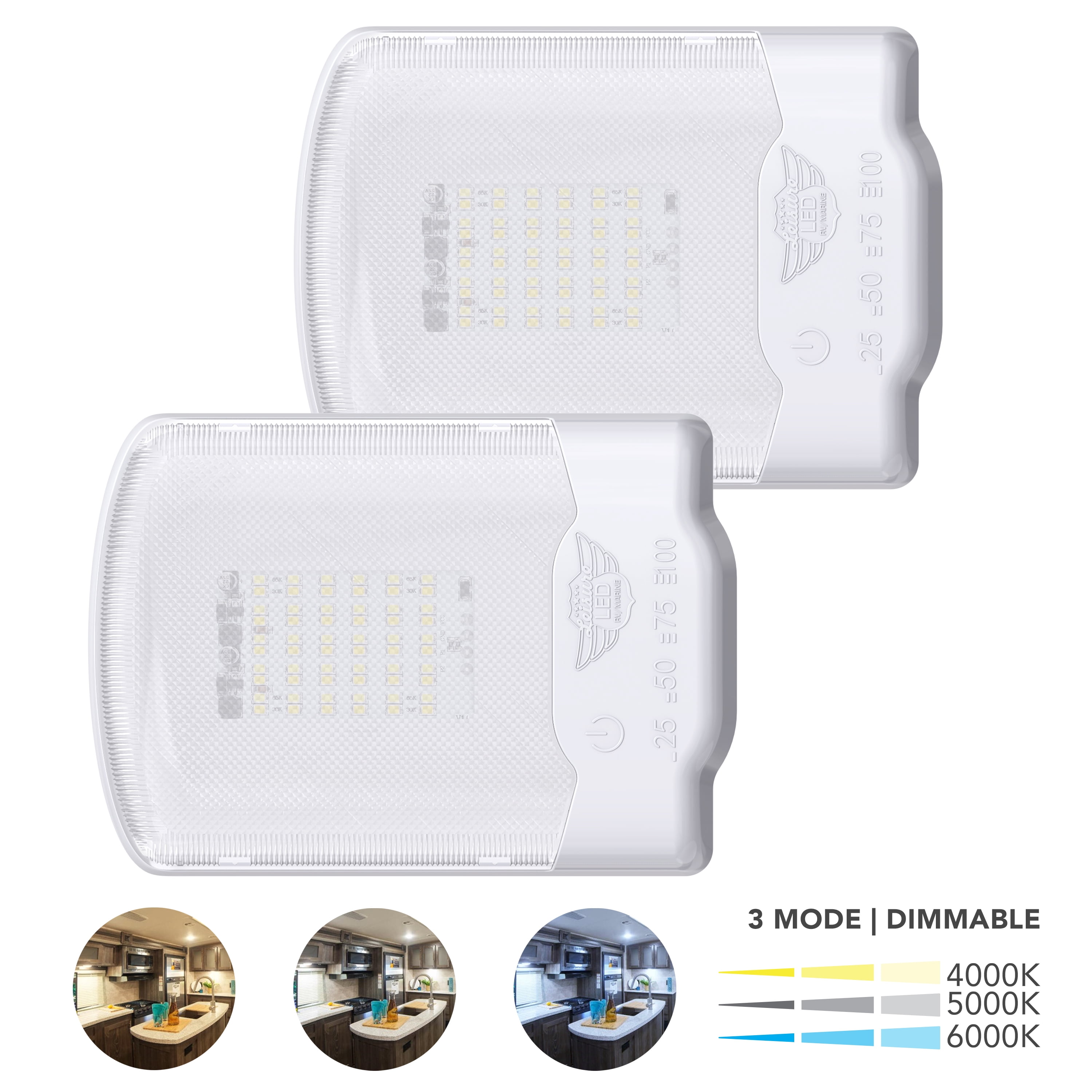 Leisure LED RV LED Ceiling Single Dome Multi Color Light Fixture with ...