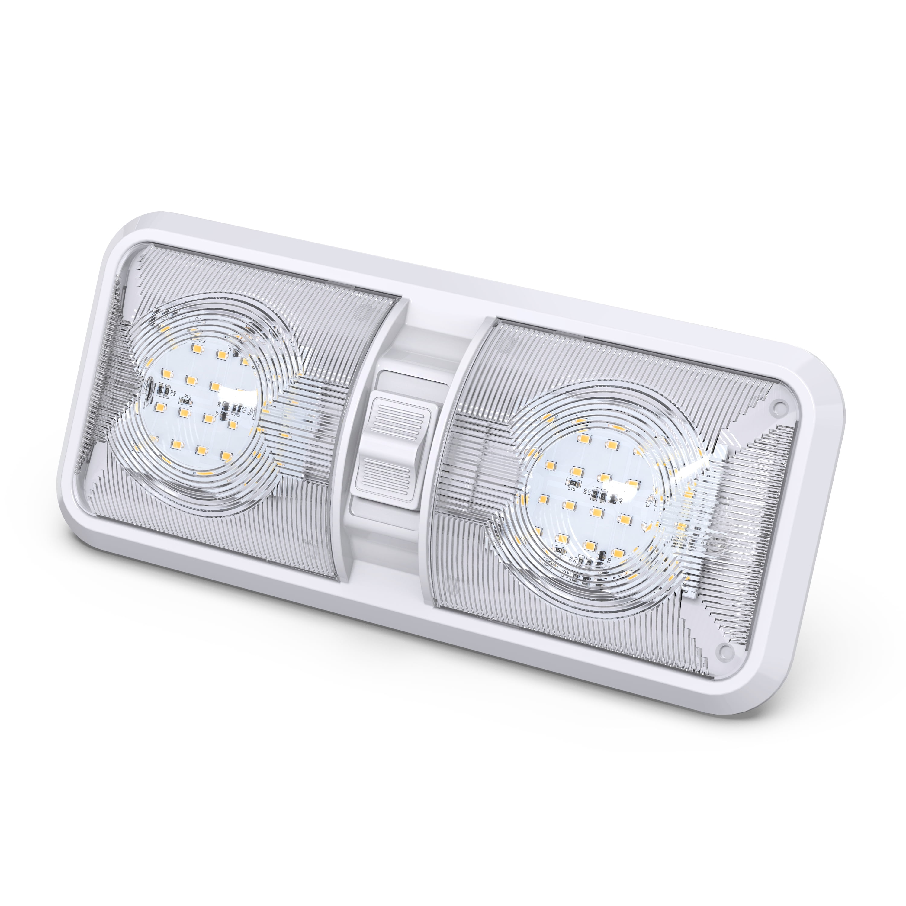 Leisure LED RV LED Ceiling Double Dome Light Fixture with ON/OFF Switch ...