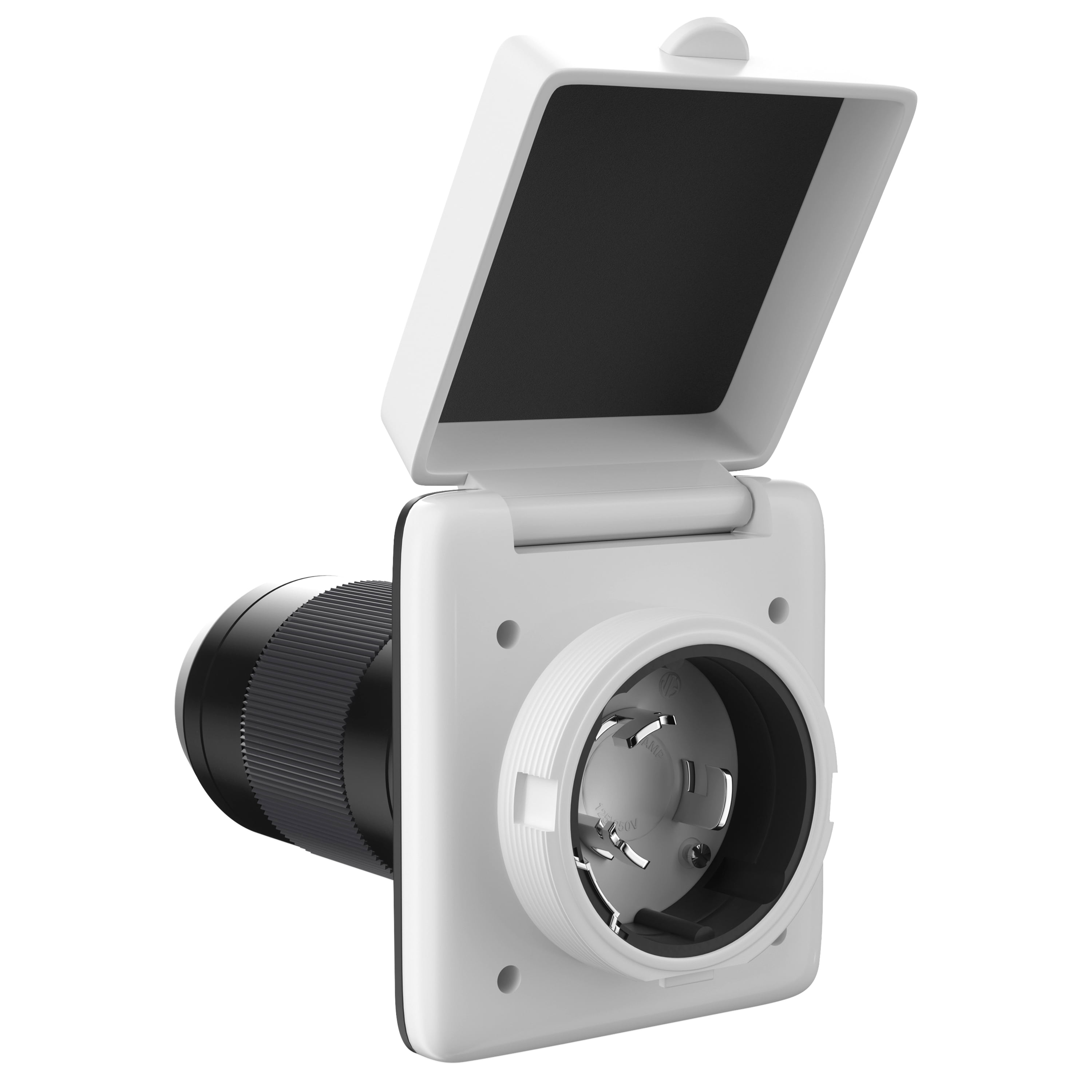 Leisure RV 125/250V 50 AMP Power Plug Twist Lock Inlet with 3 Stainless ...