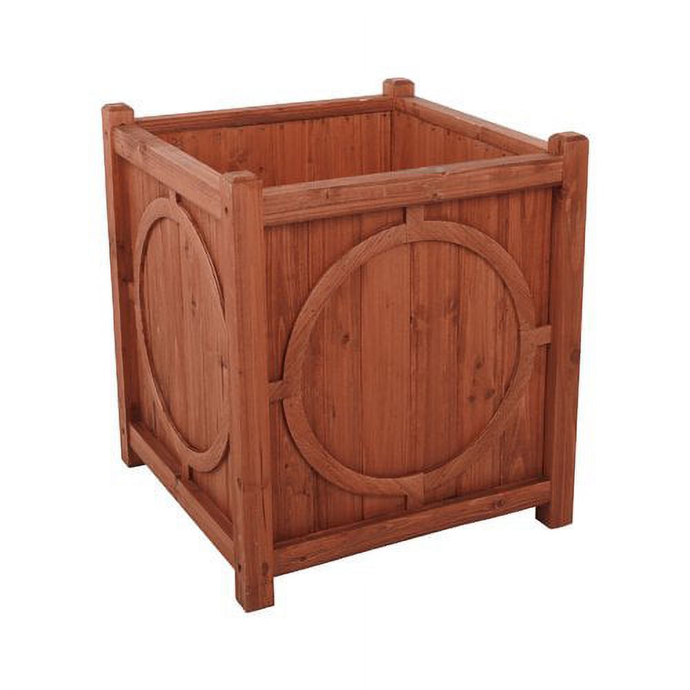 Leisure Season Hampton Square Wood Planter in Medium Brown - Walmart.com