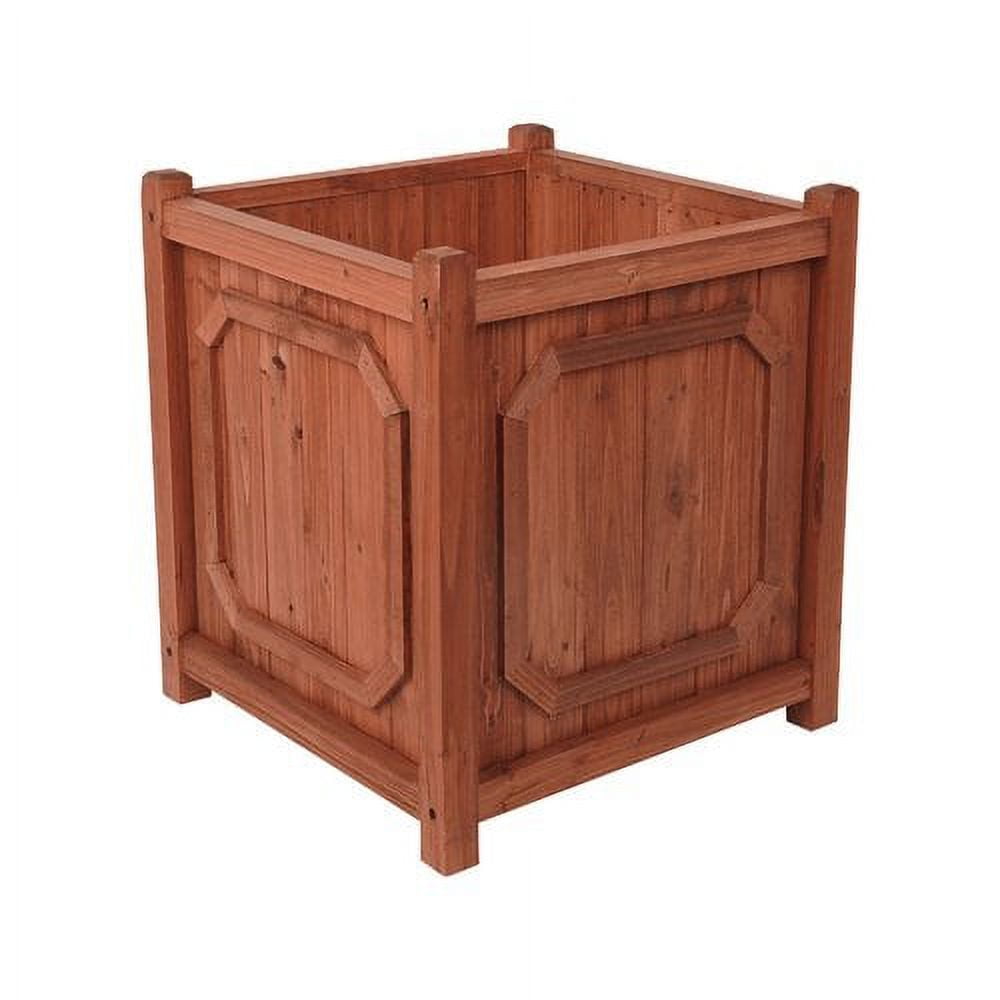 Leisure Season Manchester Square Wood Planter in Medium Brown - Walmart.com