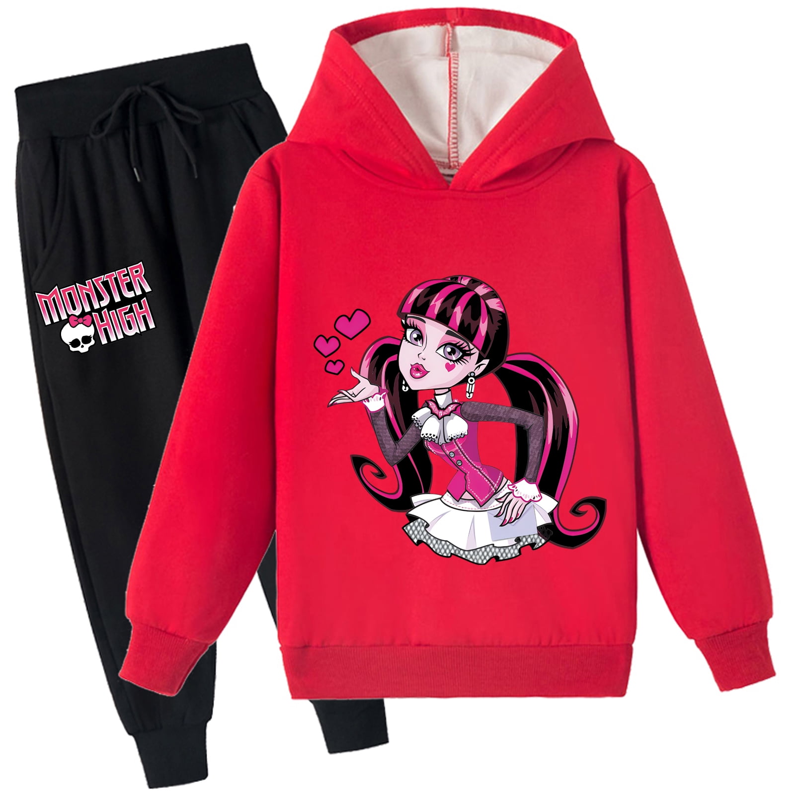 Leisure Set Monster High Graphic Brushed Pants & Hoodie suits Students ...
