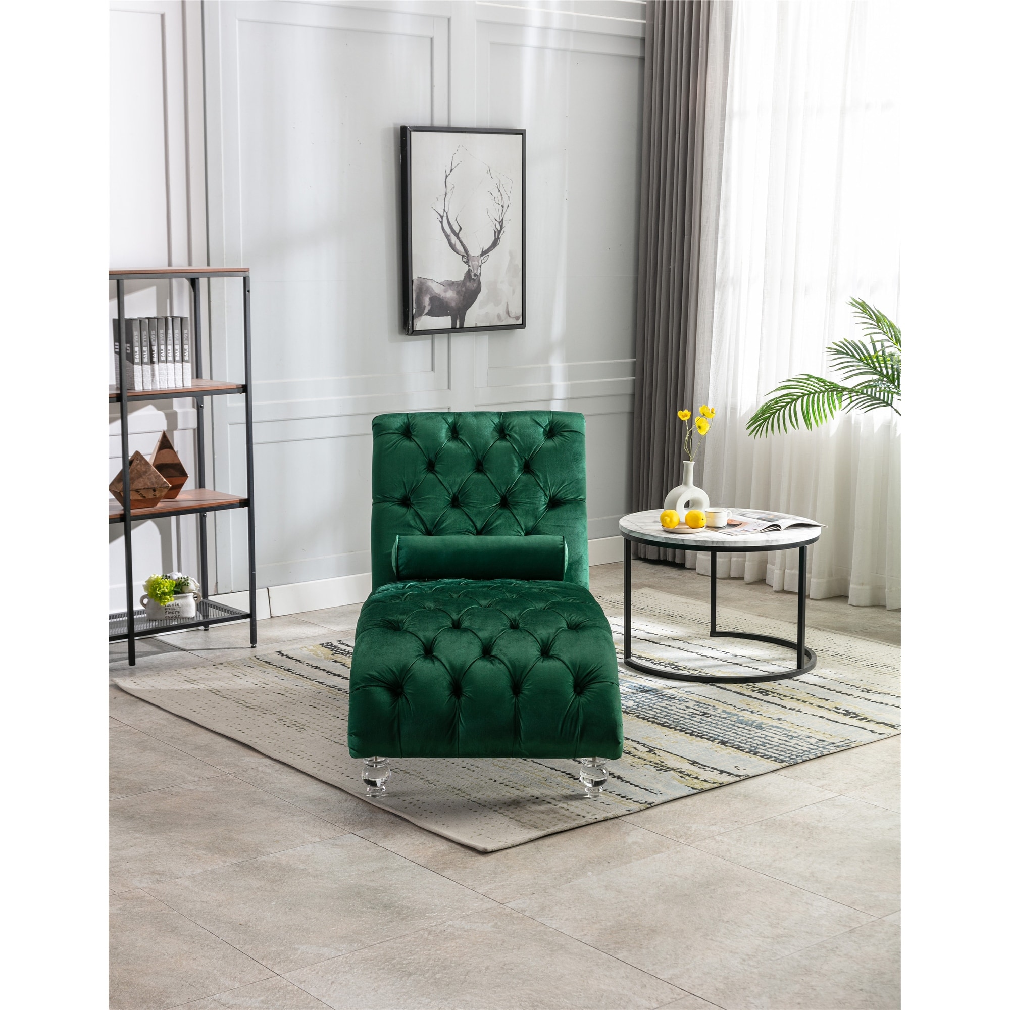 Leisure concubine sofa with acrylic feet Emerald - Walmart.com