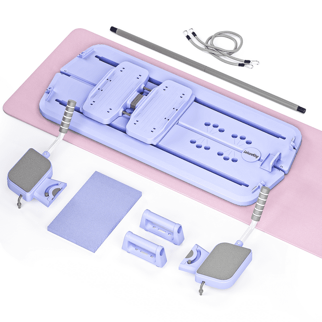 LeisureKing Pilates Board Reformer with Ski Trainer and Pilates Bar, 5 ...