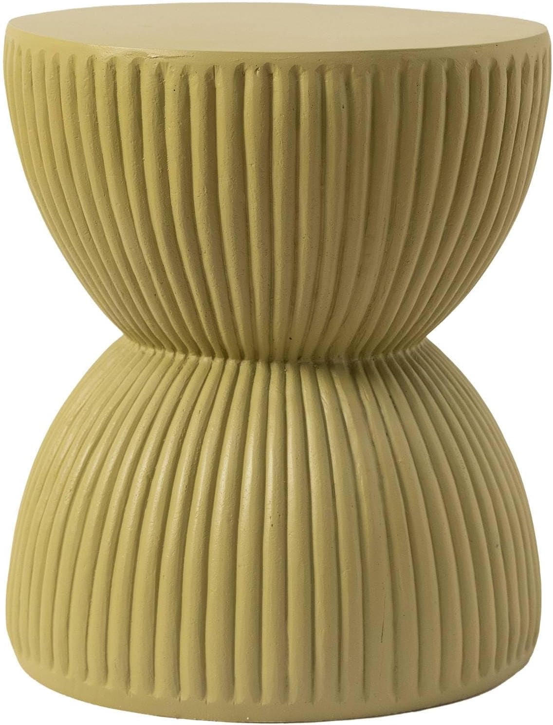 LeisureMod 15” Wide Round Hourglass Side Table in Painted Fiberstone ...