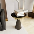 LeisureMod 19" Round Side Table with Glass Top and Base End Table ...