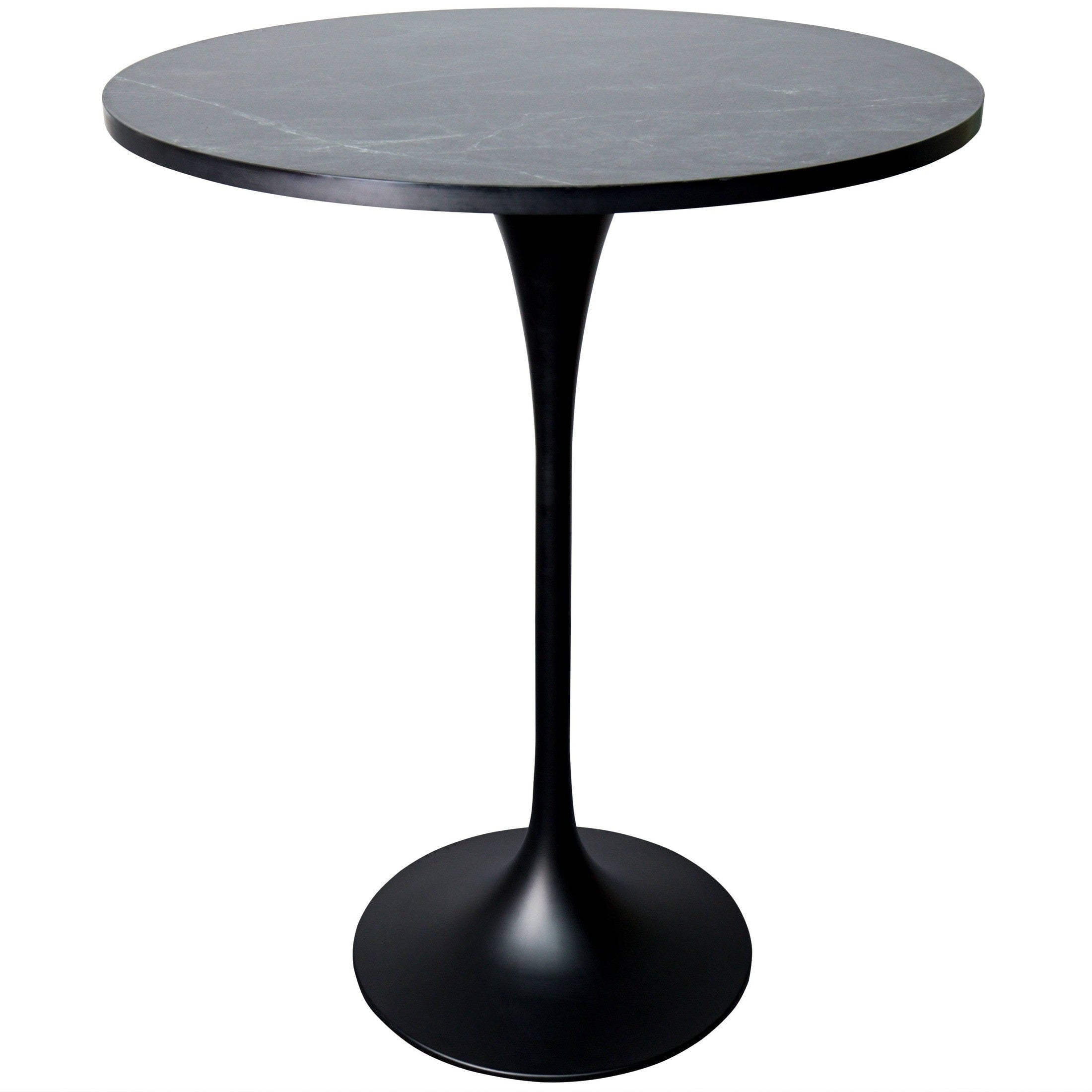 LeisureMod 27" Round Bar Height Dining Table with MDF Top Pub Table and ...