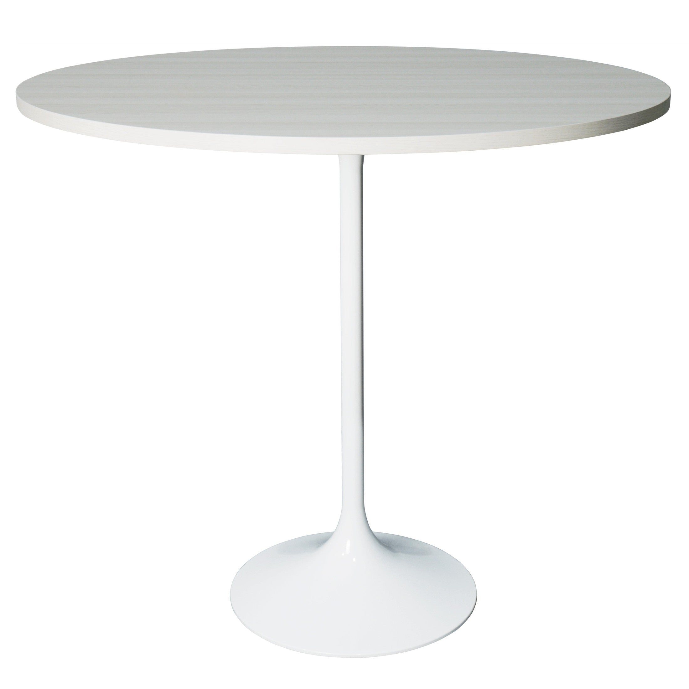 LeisureMod 48" Round Bar Height Dining Table with MDF Top Pub Table and ...