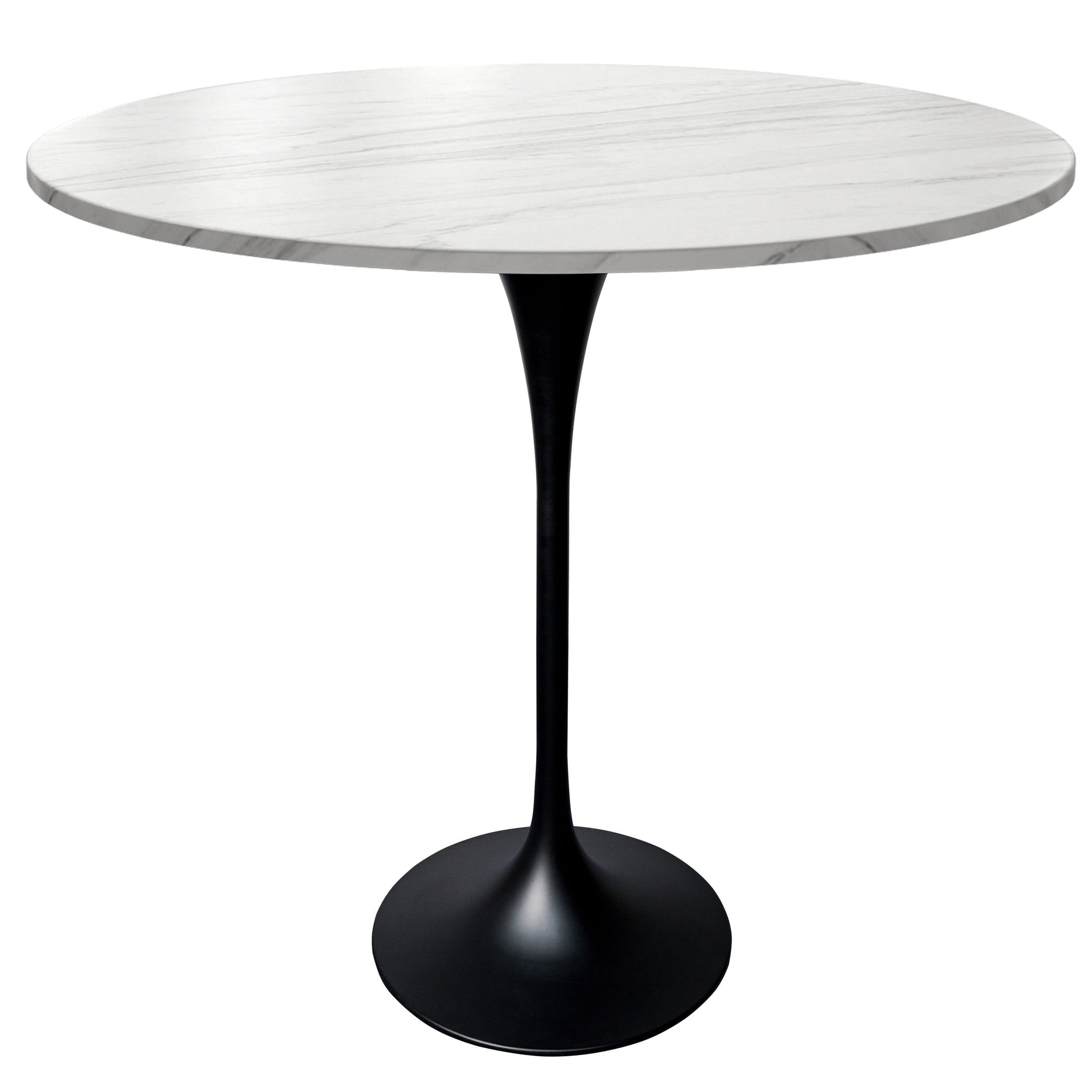 LeisureMod 48" Round Bar Height Dining Table with Sintered Stone Top ...