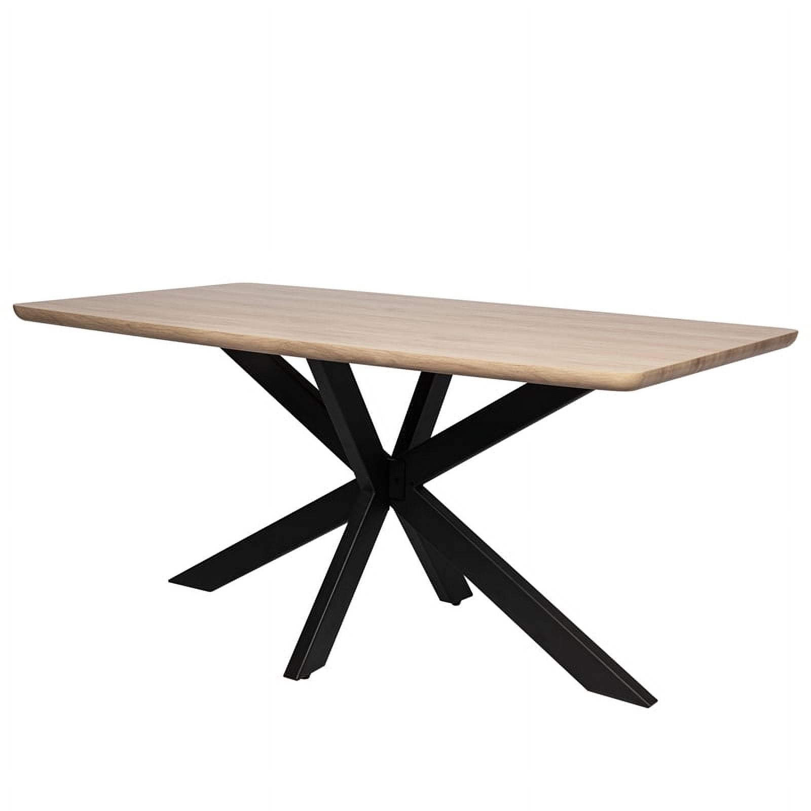 LeisureMod 63” Wide Rectangular Dining Table with MDF Top and Powder ...